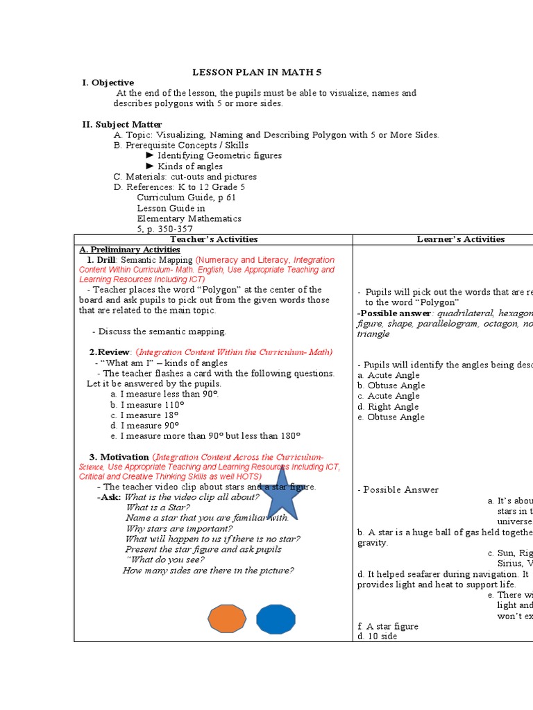 Visualizing Polygons with 5+ Sides | PDF | Polygon | Curriculum
