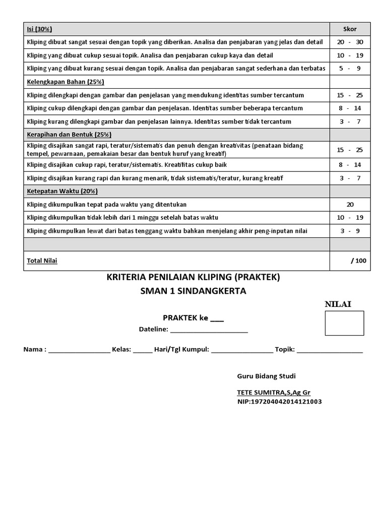 kriteria-penilaian | PDF