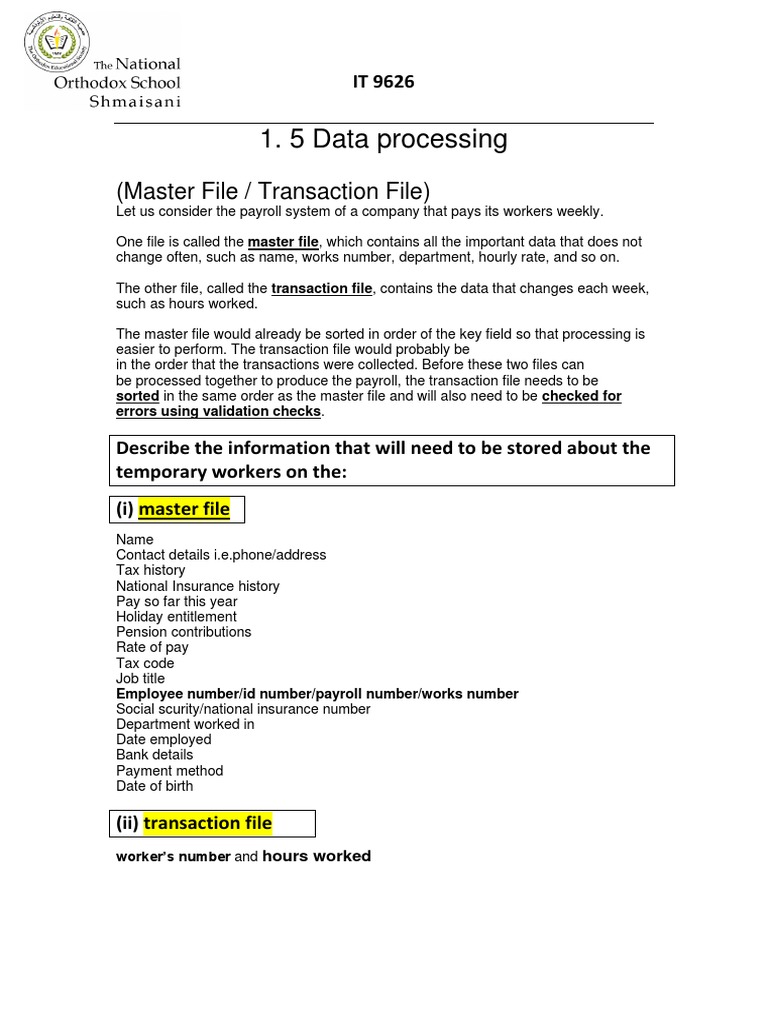 Payroll System Data Processing Guide | PDF | Payroll Tax | Computer File