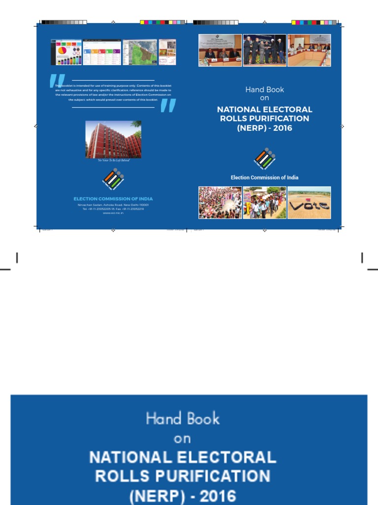 NERP 2016: Electoral Rolls Purification Guide | PDF | Glasses | Photograph