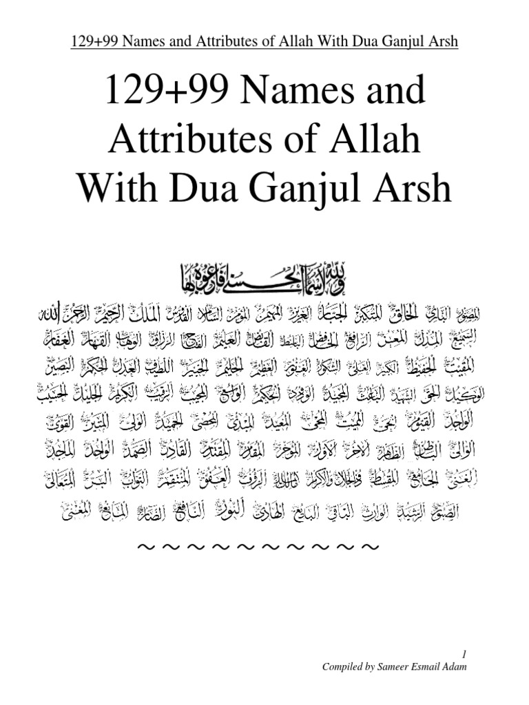 Idoc - Pub - 12999 Names and Attributes of Allah and Dua Ganjul Arsh ...