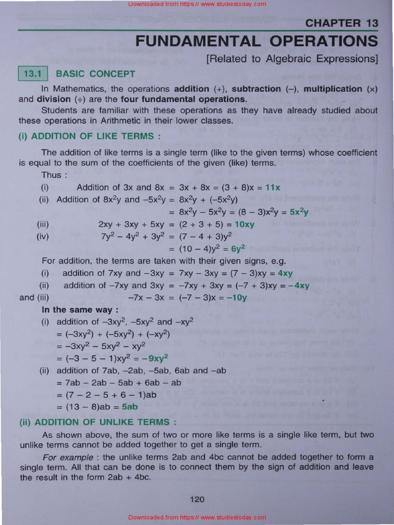 ICSE Class 6 Maths Chapter 13 Fundamental Operations (2 files merged ...