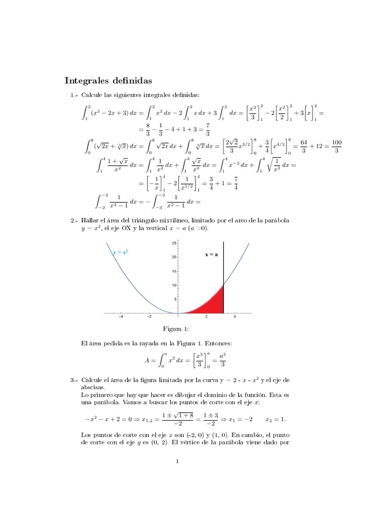 Integrales Definidas | PDF | Integral | Geometría algebraica