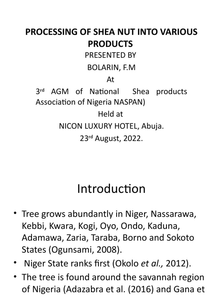 Processing of Shea Nut Into Various Products | PDF | Mechanization ...