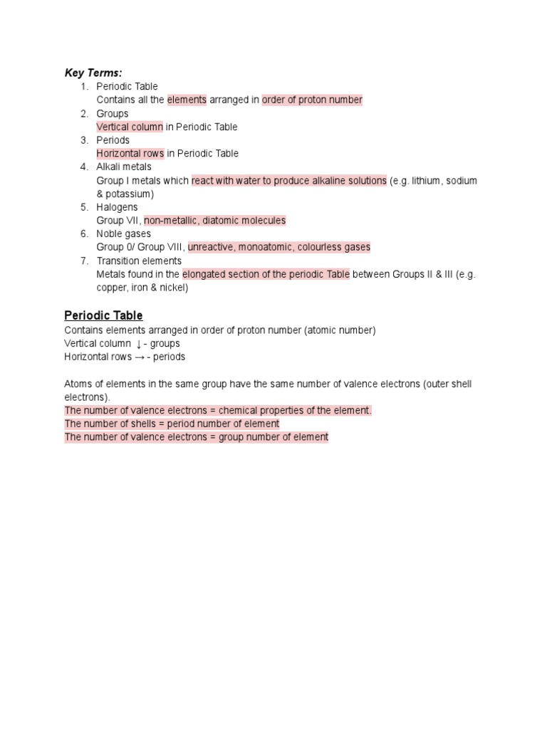 Chapter 12 - The Periodic Table PDF | Download Free PDF | Periodic ...