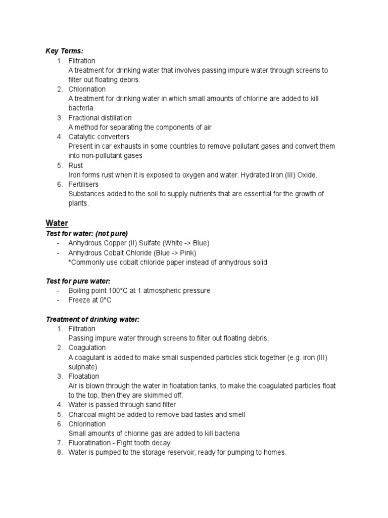 Water and Air Treatment Methods Explained | PDF | Water | Atmosphere Of ...