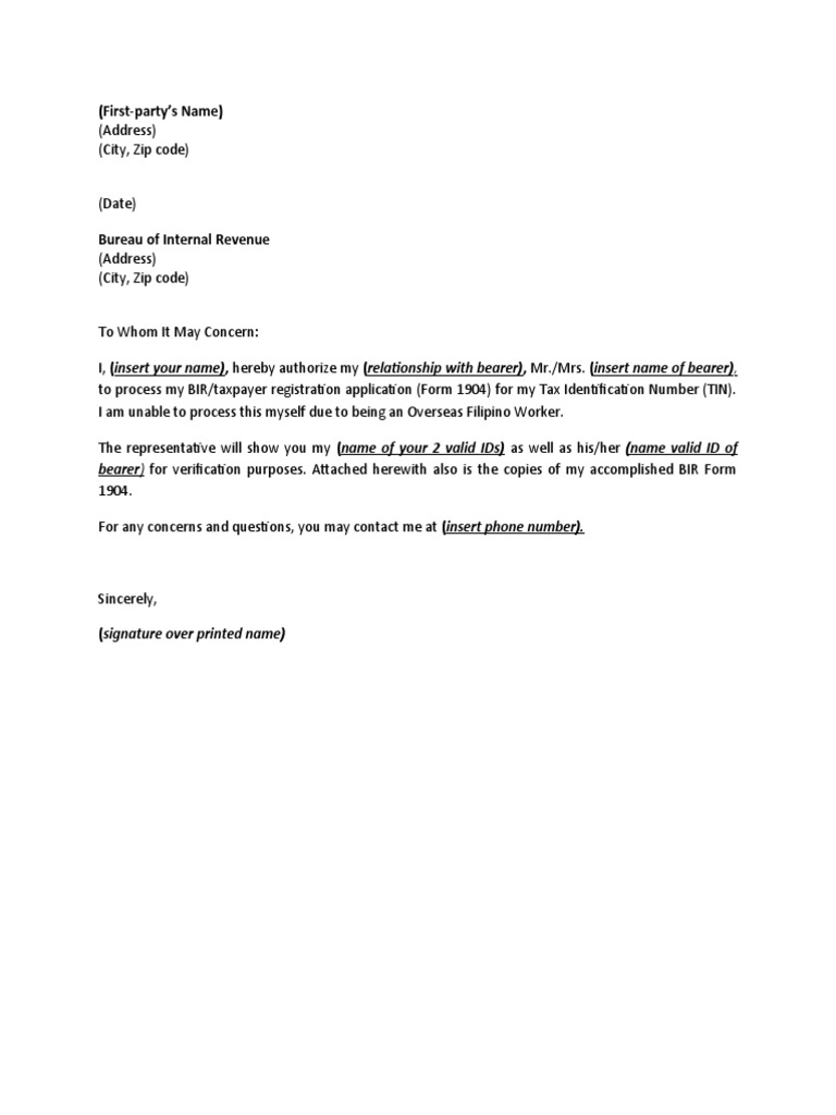 Sample Template For BIR | PDF