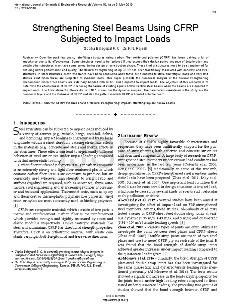 Strengthening Steel Beams Using CFRP Subjected To Impact Loads | PDF ... Strengthening Steel Beams Using CFRP Subjected To Impact Loads | PDF ...