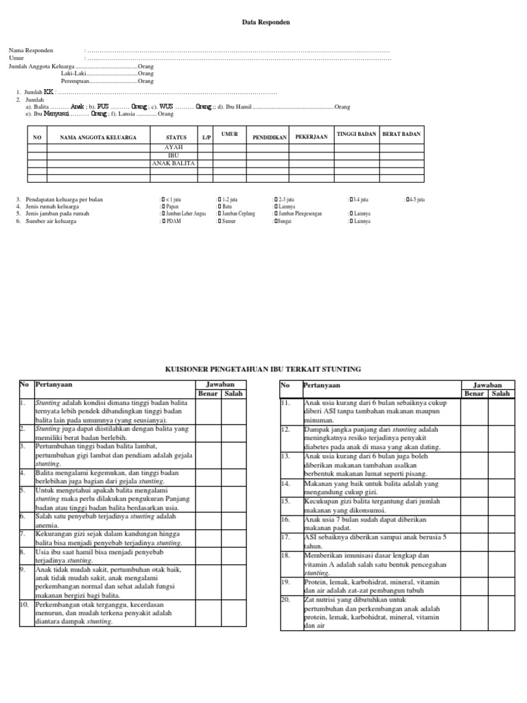 Kuesioner Penelitian Fix PDF | PDF