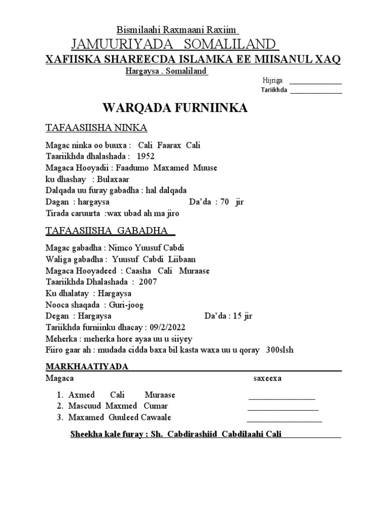 Warqada Furniinka | PDF