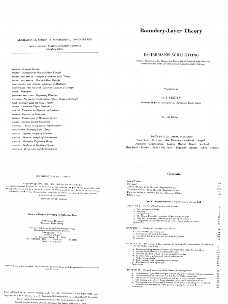 Schlichting - Boundary Layer Theory | PDF