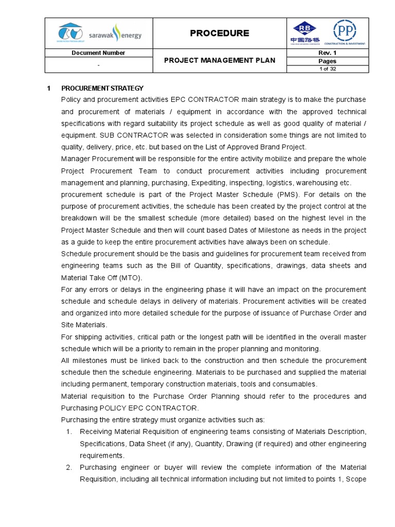 Procurement Plan | PDF | Procurement | Specification (Technical Standard)