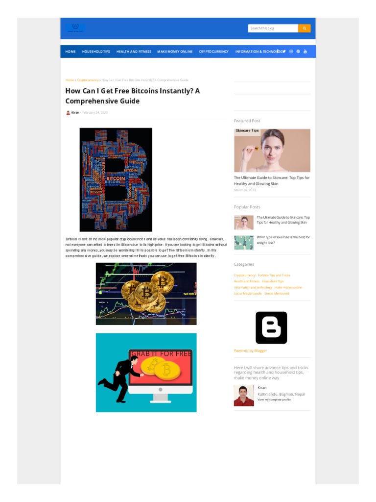 How Can I Get Free Bitcoins Instantly? A Comprehensive Guide | PDF | Cryptocurrency | Bitcoin