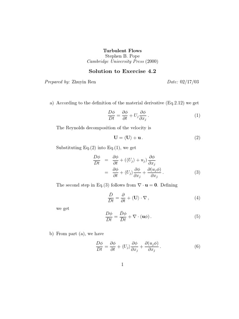 Solution To Exercise 4.2 | PDF | Process Engineering | Classical Mechanics