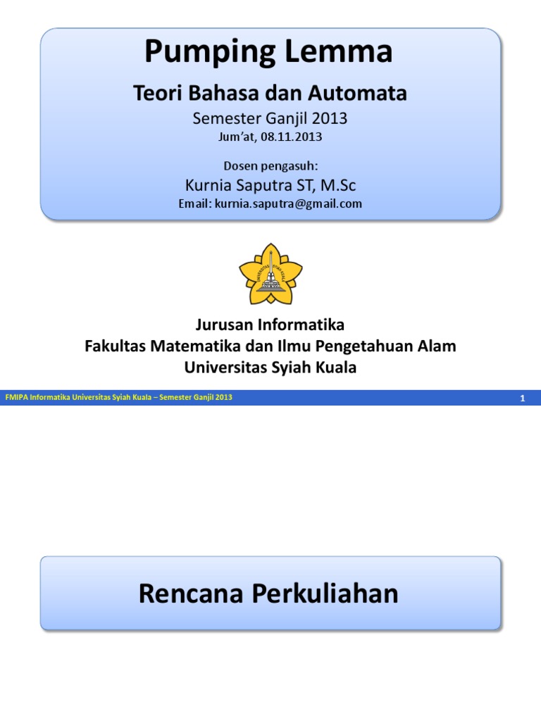 "Pumping Lemma dan Hirarki Chomsky" | PDF