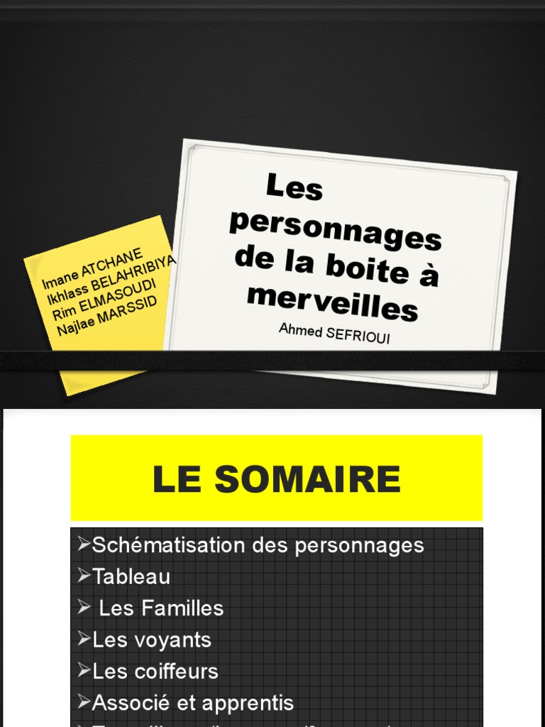 Les Personnages de La Boite A Merveilles | PDF
