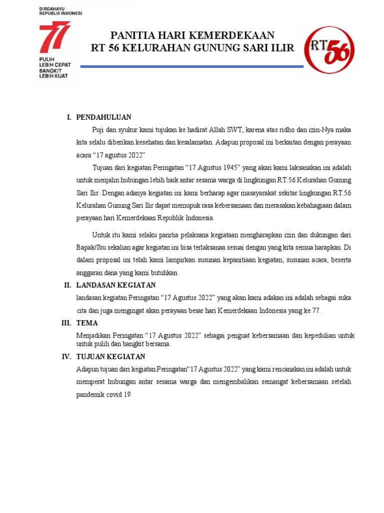 CONTOH PROPOSAL 17 AGUSTUSAN | PDF