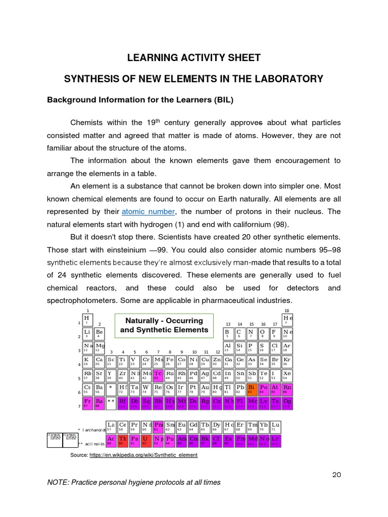 Natural vs Synthetic Elements Explained | PDF | Chemical Elements ...