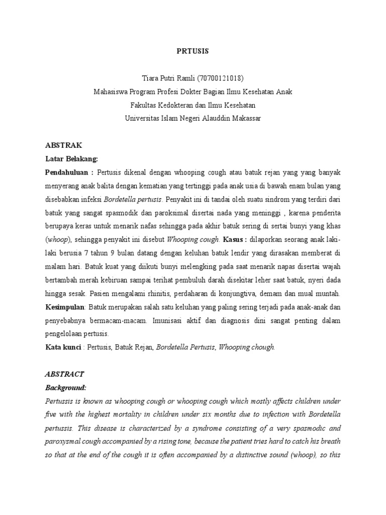 Manuscript Pertusis | PDF