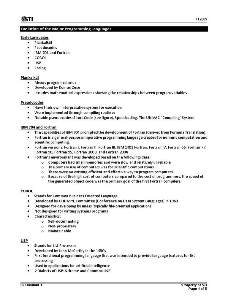 PL-2 Handout | PDF | Scope (Computer Science) | Programming