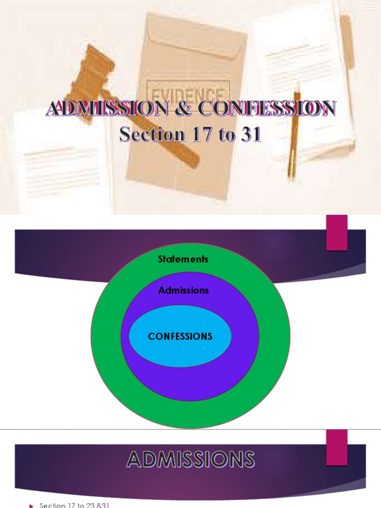 Admissions and Confession PDF | PDF | Confession (Law) | Evidence (Law)
