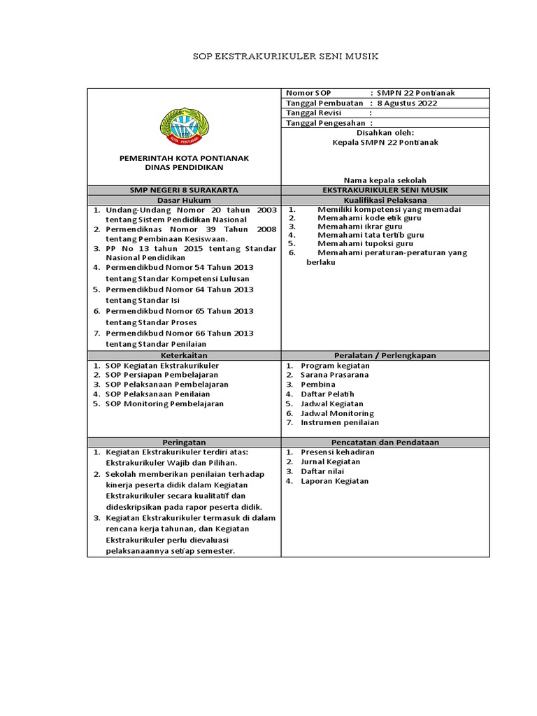 067 Sop Ekstrakurikuler Seni Musik 1 | PDF 067 Sop Ekstrakurikuler Seni Musik 1 | PDF