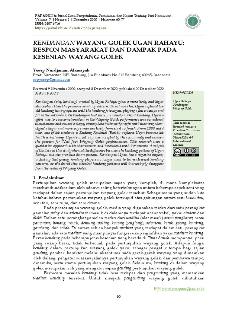 Pola Kendang Wayang Golek Gaya Ugan Suganda | Download Free PDF | Classical And Art Music ...