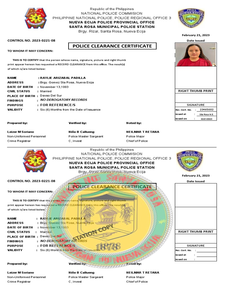POLICE CLEARANCE 2023 Delara Konsi | PDF | Government | Law Enforcement