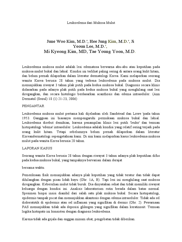 Leukoedema pada Mukosa Mulut | PDF