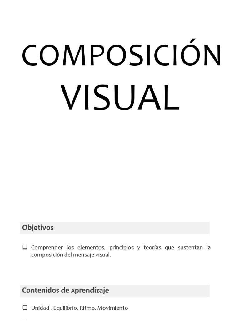 Composición Visual PDF | PDF | Composición (artes visuales) | Simetría