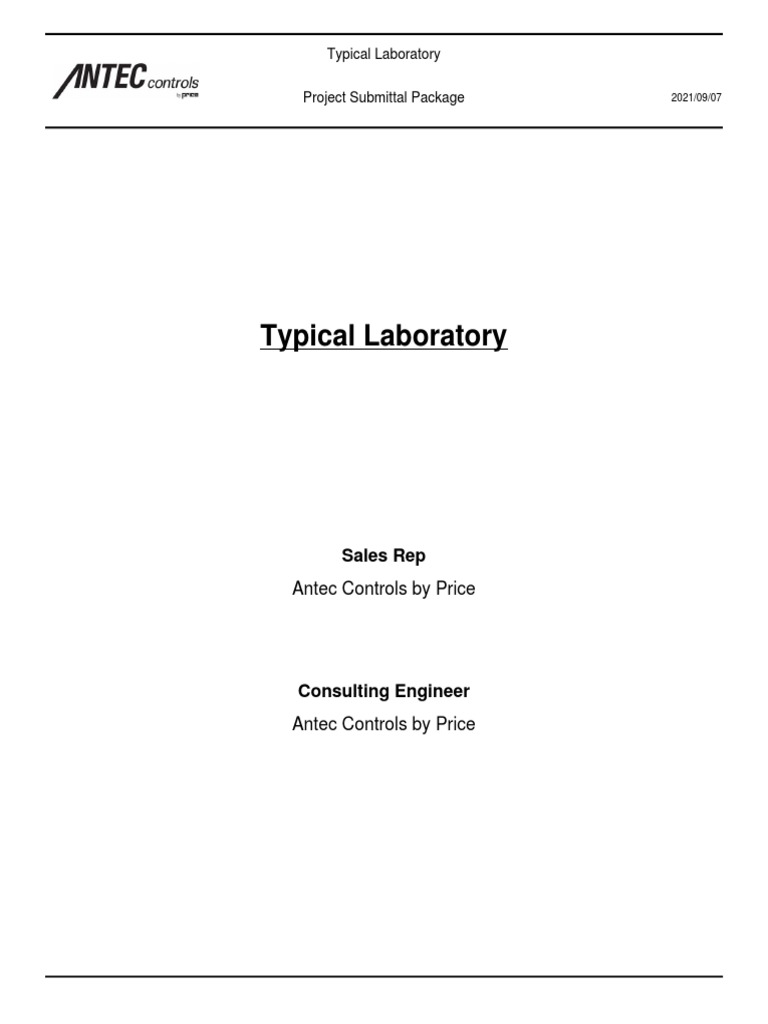 Typical Laboratory VFX Submittal REV B | PDF | Valve | Duct (Flow)