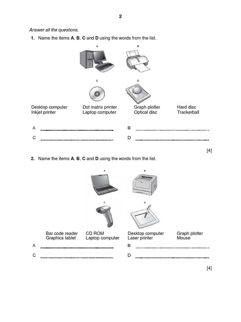 Grade 4 ICT Worksheet Questions | PDF