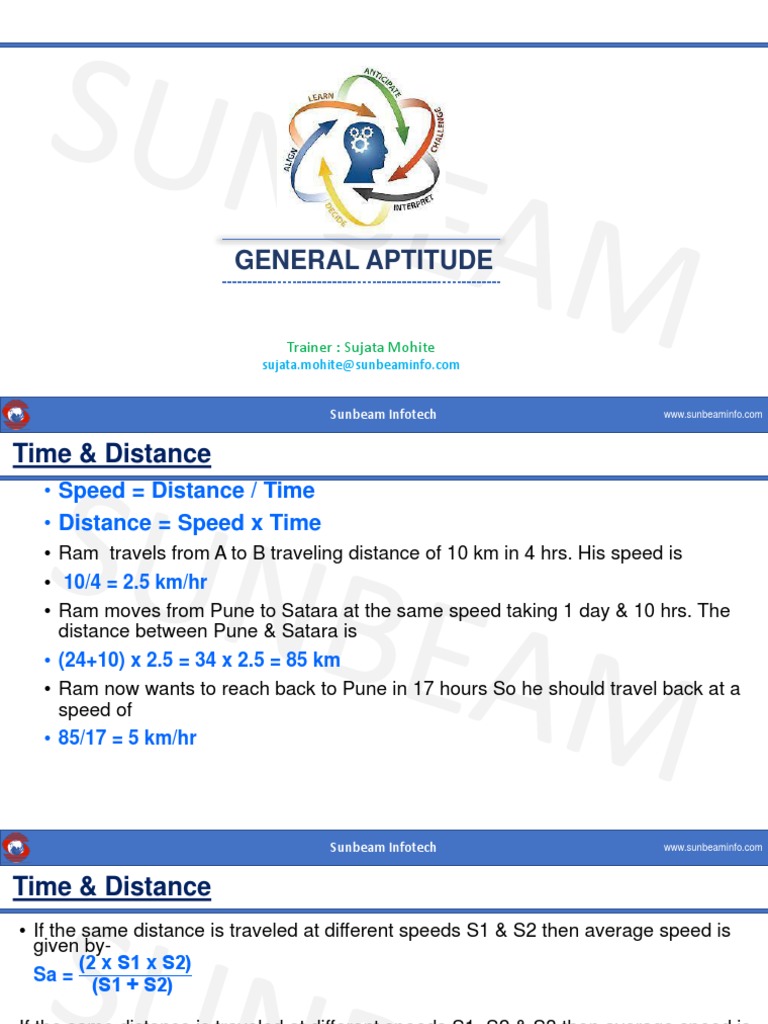 Aptitude Day04 | PDF | Speed | Hour