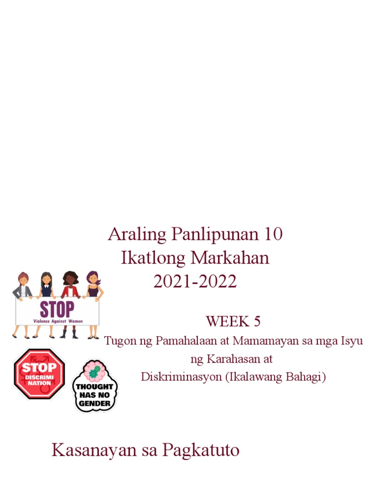 Araling Panlipunan 10 Ikatlong Markahan 2021-2022 | PDF