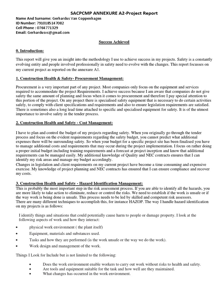 Dokumen - Tips - Sacpcmp Annexure A2 Project Report ...