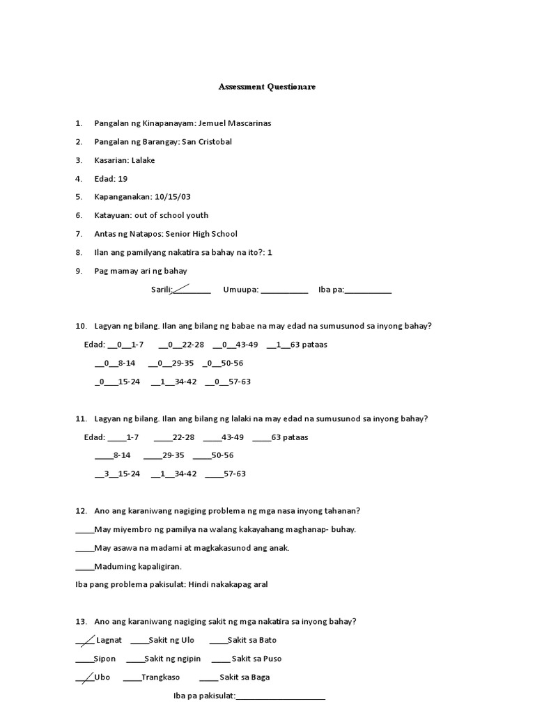 Survey Questionnaire | PDF