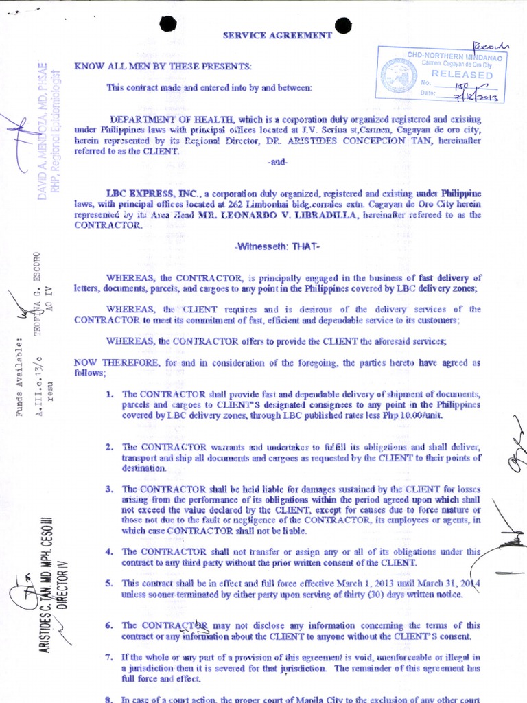 LBC Service Agreement | PDF