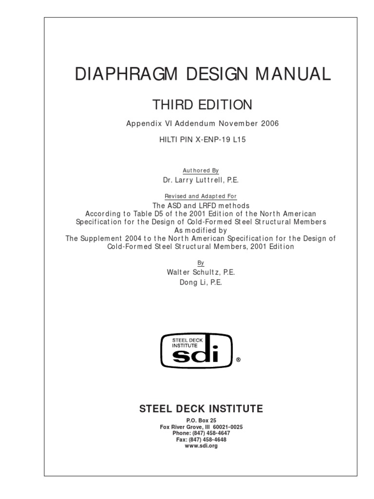 Hilti Diaphragm Design Manual Update | PDF | Strength Of Materials ...