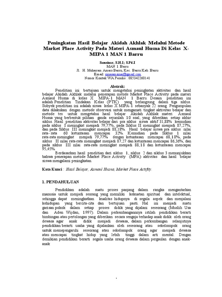 Jurnal PTK Samsinar | PDF