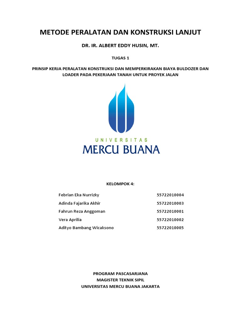 Tugas Alat Berat 1 (23.09.2022) | PDF | Sains & Matematika