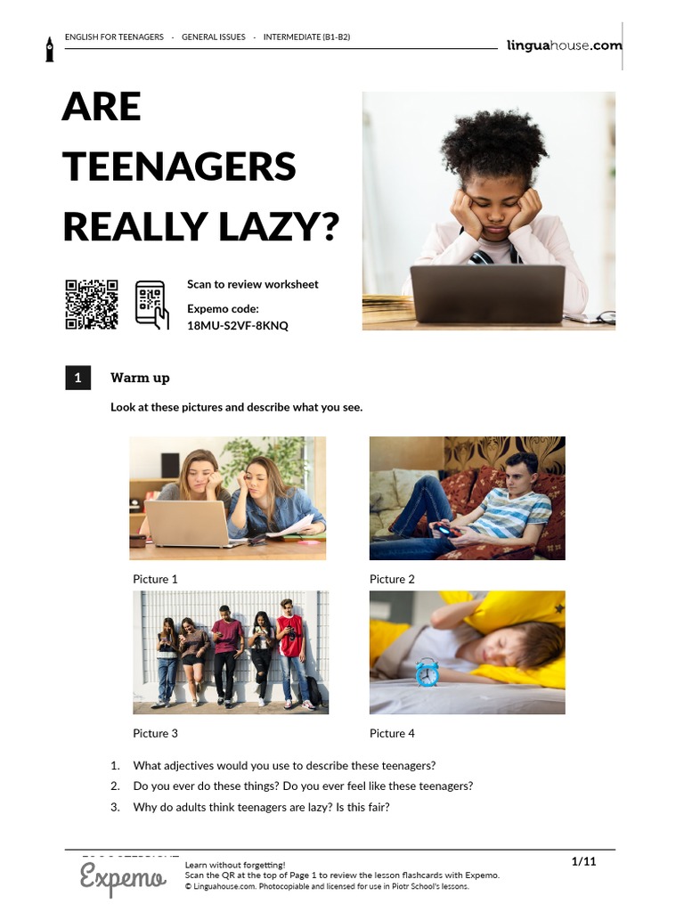 Are Teenagers Really Lazy British English Teacher | PDF | Cognitive ...
