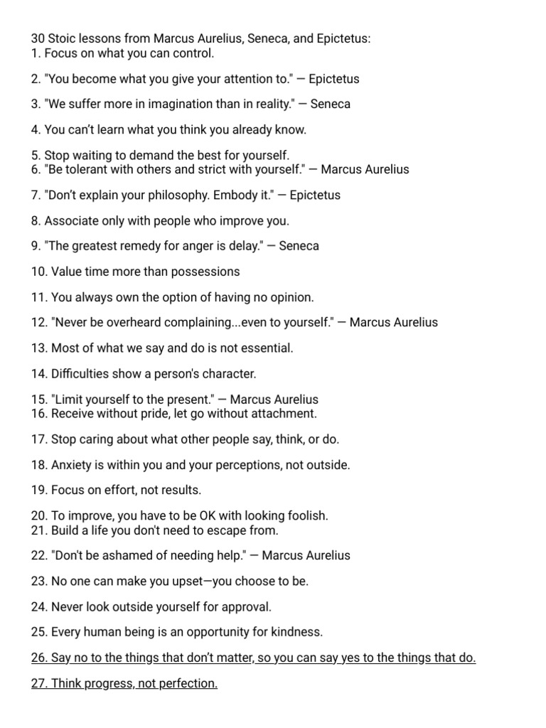 30 Stoic Lessons | PDF