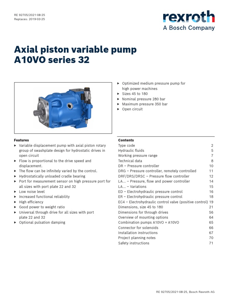 A10VSO32 | PDF | Pump | Continuum Mechanics