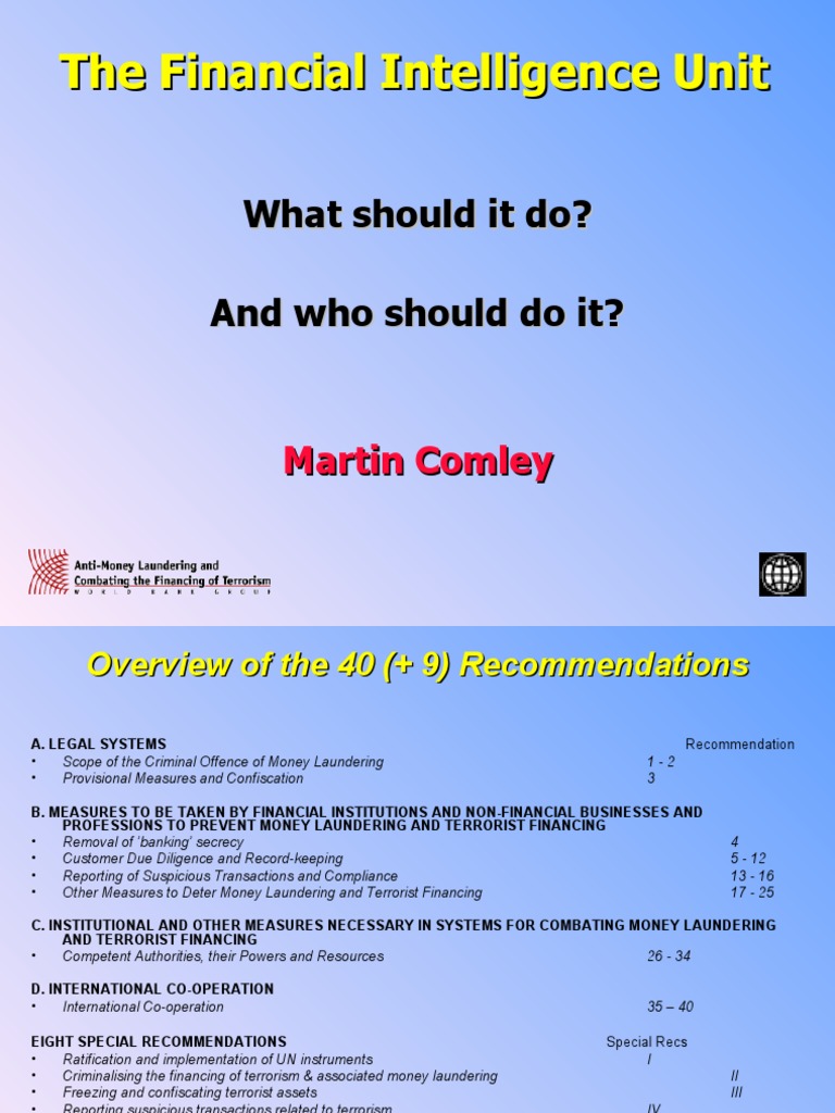 Financial Intelligence Unit Guidelines | PDF | Money Laundering ...