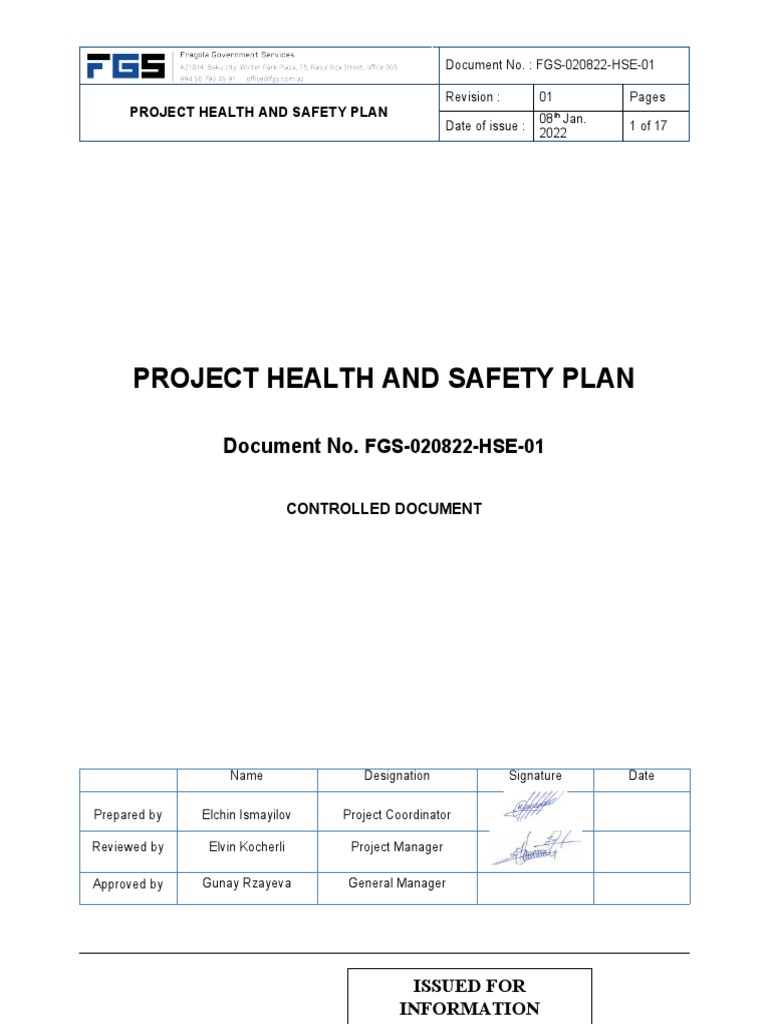 Hse Plan | PDF | Occupational Safety And Health | Safety