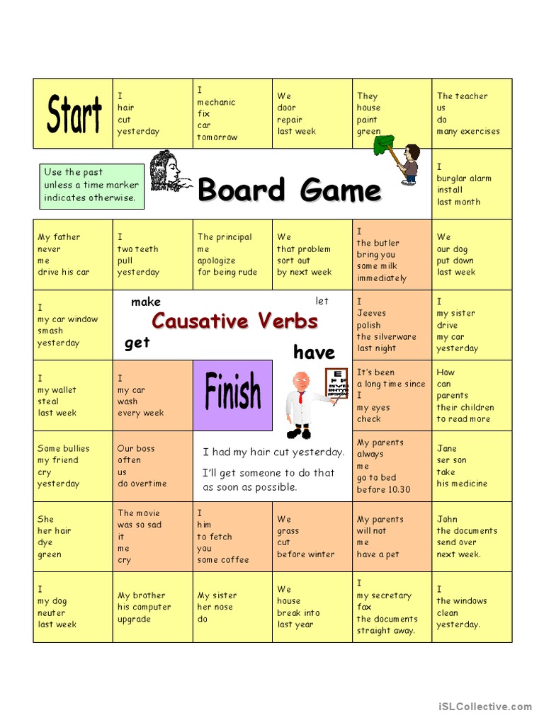 Board Game - Have Something Done (Causative Verbs) | Download Free PDF ... Board Game - Have Something Done (Causative Verbs) | Download Free PDF ...