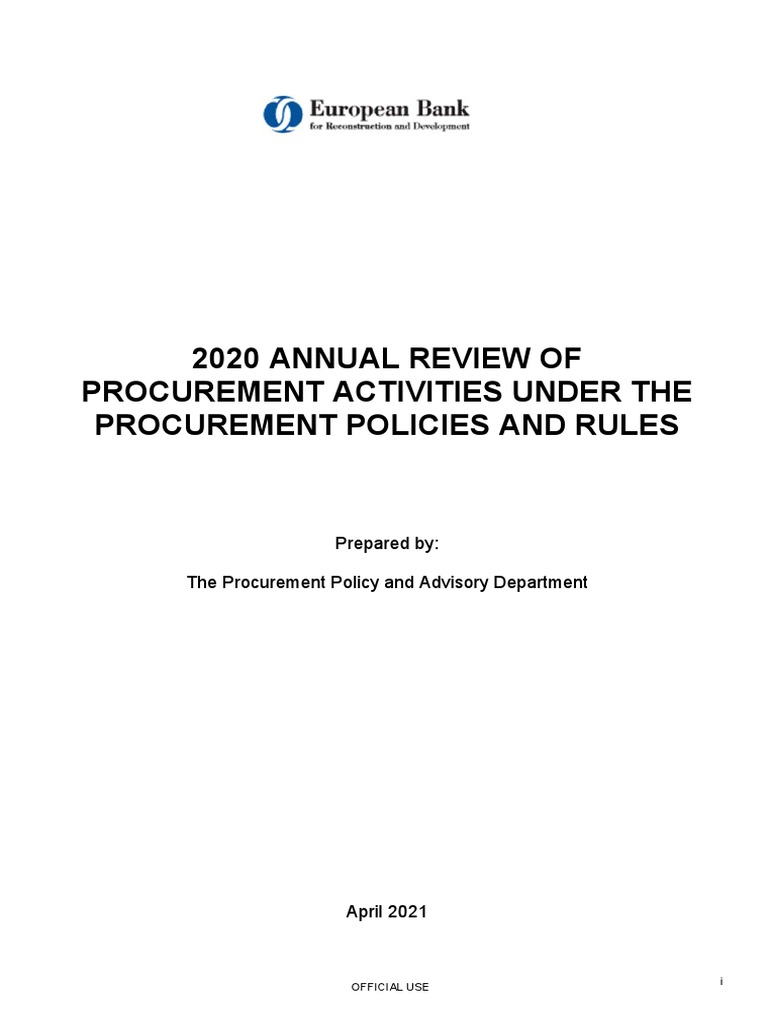 Annual Procurement Review 2020 Web Version | PDF | Procurement | Business