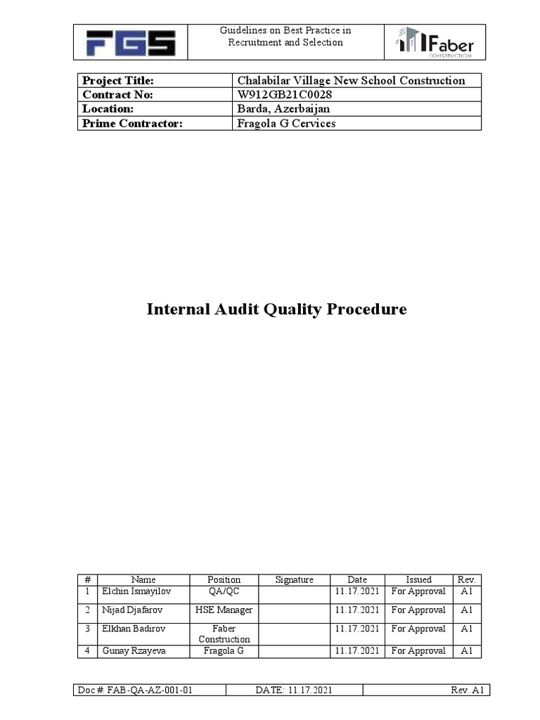Internal Quality Audit | PDF | Auditor's Report | Audit