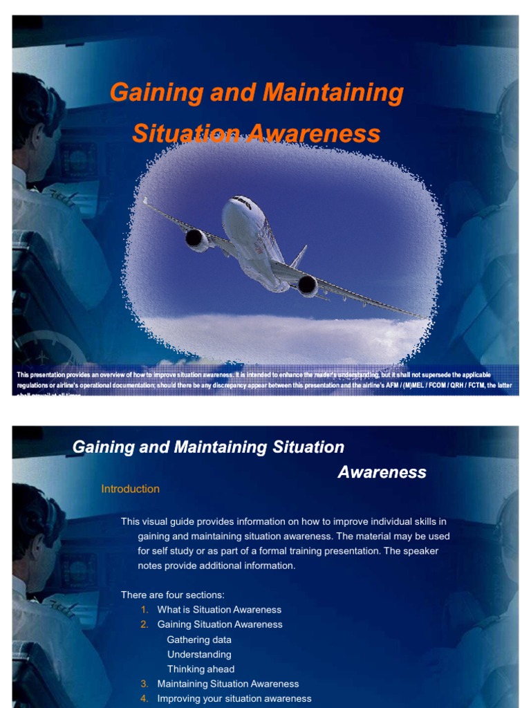 Gaining and Maintaining Situation Awareness | PDF | Situation Awareness ...