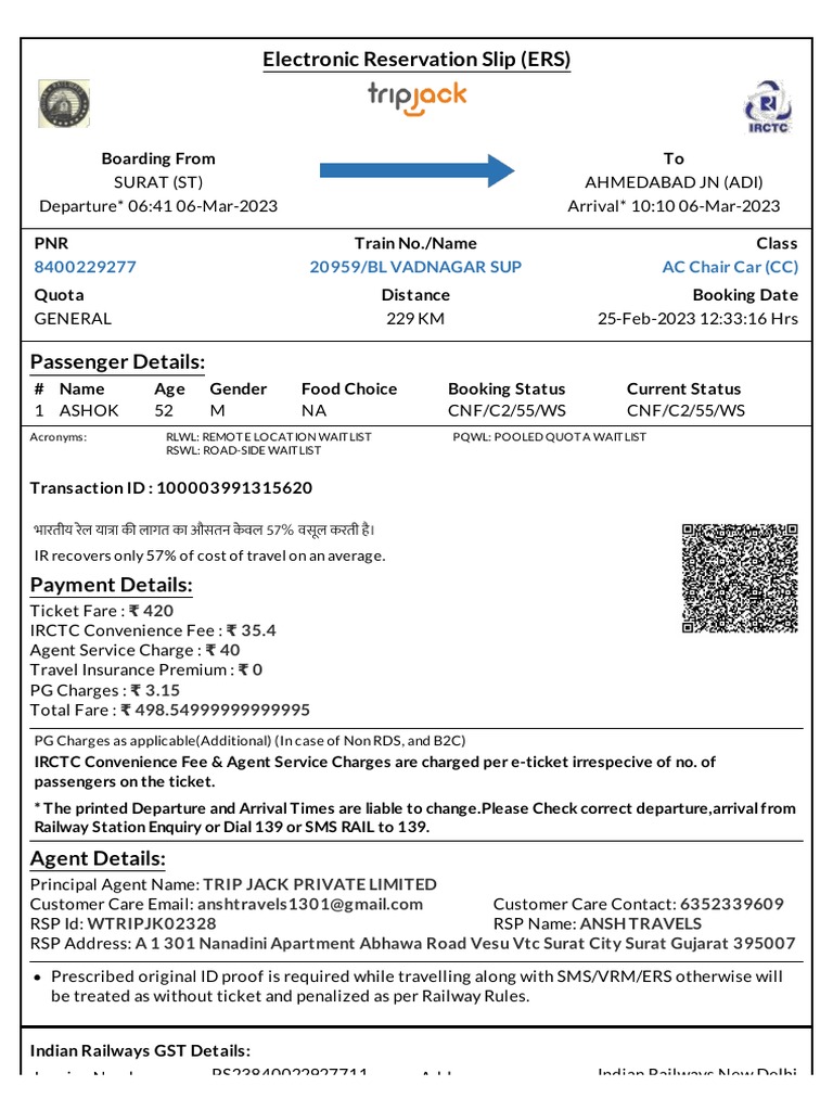 Booking Details TJ905557432180 PDF | PDF | Identity Document